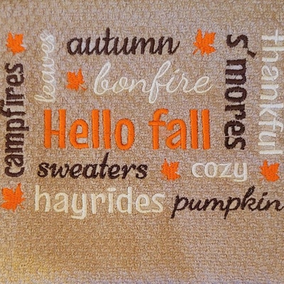 Hello Fall Machine Embroidery Design Pumpkin Pes File Welcome Fall ...
