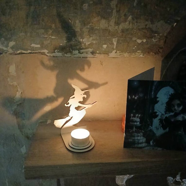 Tealight Halloween Lantern Candle Shadow Spooky Tealight Holder Candle ...