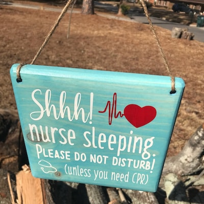 Sleeping Nurse Sign Nurse Sleeping Sign Nurse Sign Nurse Gift Do Not ...
