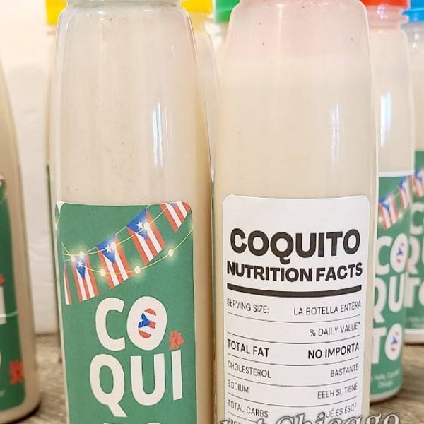 Coquito Labels, Holiday Gifts, Homemade Coquito Gifts, Coquito Drink ...