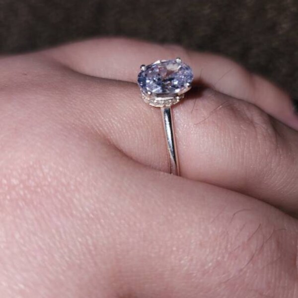 Moissanite Engagement Ring, Oval Cut Silver Ring, Promise Ring, Diamond Ring, Simulant Ring ...