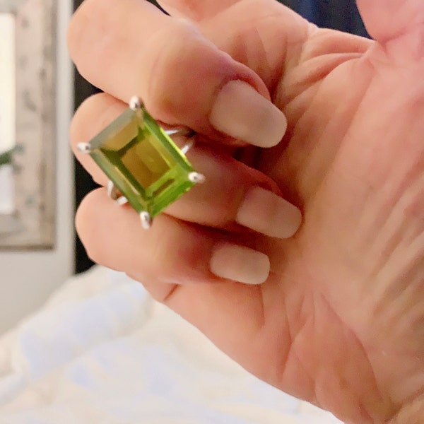 August Birthstone Ring · Peridot Ring · Rectangle Ring · Emerald Cut ...