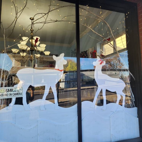 Christmas Scene Lawn Decor Template, BUNDLE, Reindeer Family ...