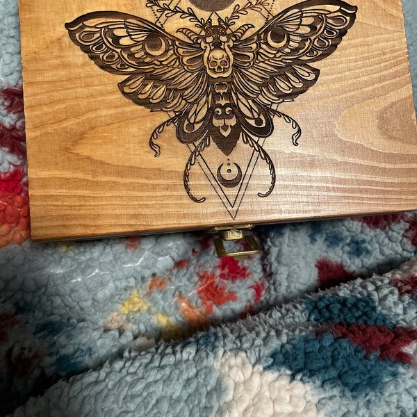 Death Moth Stash Box/death Moth Tarot Card Crystal Box/death Moth ...