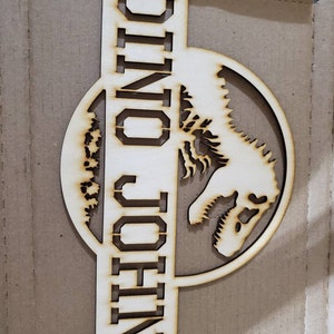Personalized Wood Dinosaur Wall Sign Bedroom Door Sign | Etsy