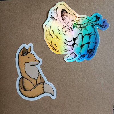 Rainbow Fox Vinyl Sticker - Etsy