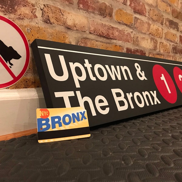 Uptown & the Bronx - New York City Subway Sign - Wood Sign - Etsy