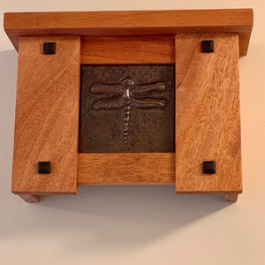 Craftsman Tile Frame With 4x4 Copper Dragonfly Tile Mission Style ...