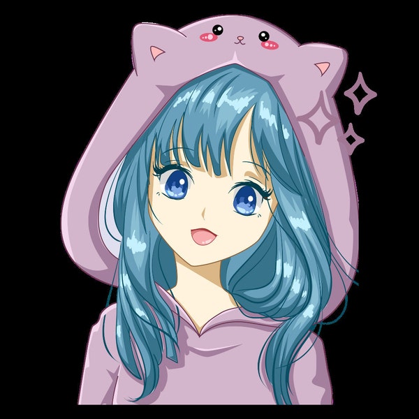 Blue Neon Mod Love Emote | Twitch Emote | Kick Emote | Discord Emote ...