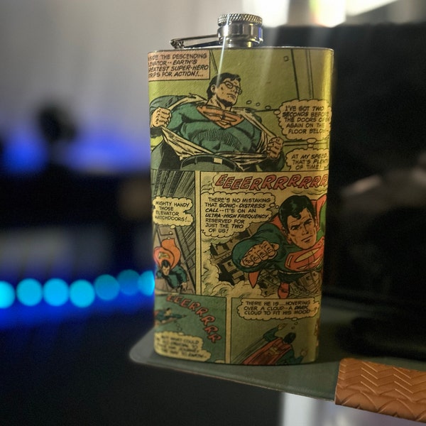 Superhero Flask Comic Book Flask Groomsmen Flask Geek Flask Superhero ...