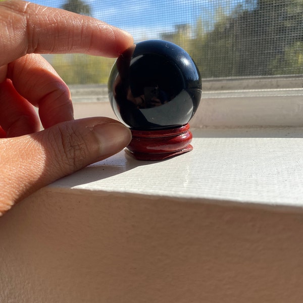 Black Obsidian Sphere Crystal Ball Orb Scrying Divination Witchcraft ...
