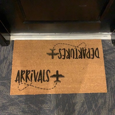 ARRIVALS DEPARTURES DOORMAT Arrivals & Departures Reversible Doormat ...