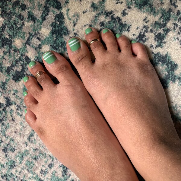 Solid 9ct Yellow Gold Plain Band Toe Ring Adjustable, Womens Boho ...