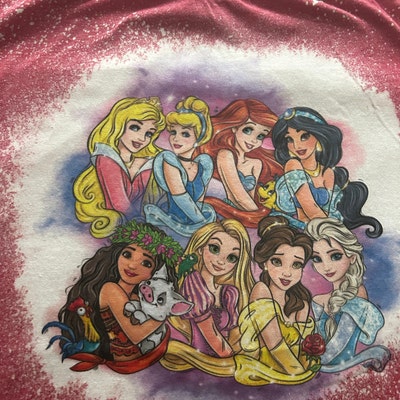 All Princess Tshirt, Bleached Disney Princess Shirt, Kids Princesses ...