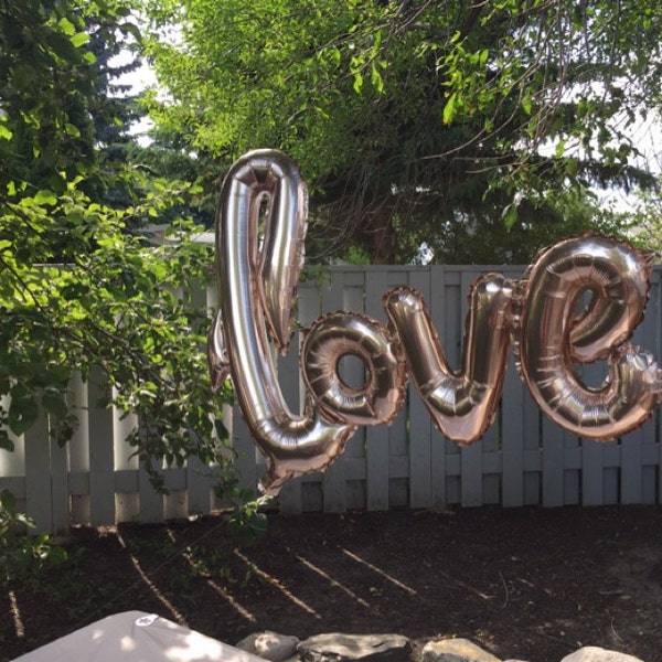 Love Script Foil Balloon Rose Gold - Birthday Balloon - Love Balloon ...
