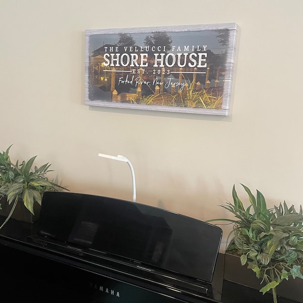 Shore House Personalized Sign - Custom Canvas Print for Your Beach ...
