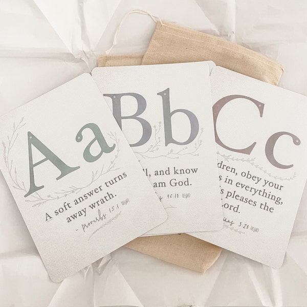 ABC Scripture Memorization Cards, Abc Bible Flash Cards, Abc Bible ...