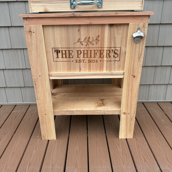 Refreshment Bar, Hostess Gift, Wood Ice Chest, Personalized Birthday ...