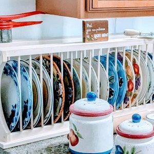 Shaker Peg Kitchen Window Plate Rack Shelf Wood Dish Cabinet - Etsy