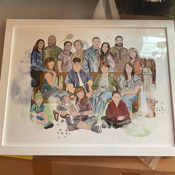 Custom Large Family Portrait, Extended Family Digital Drawing From ...