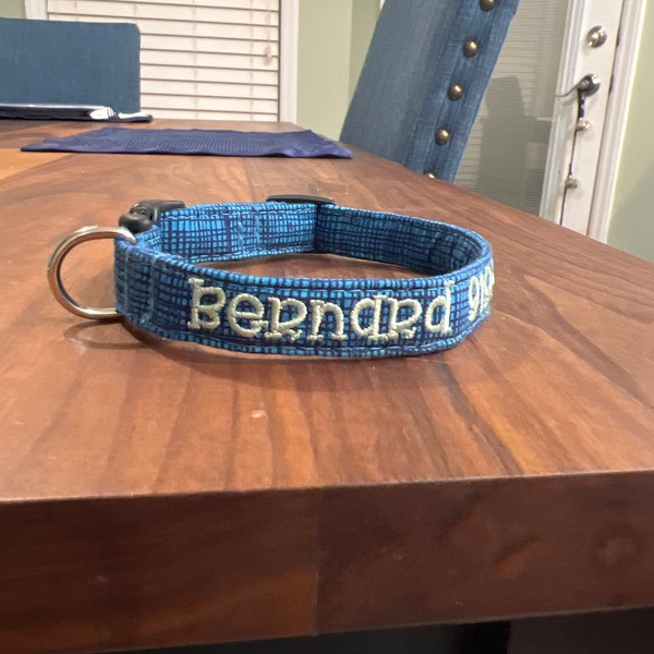 Dog Collar, Embroidered Dog Collar, Personalized Dog Collar, Floral Dog ...