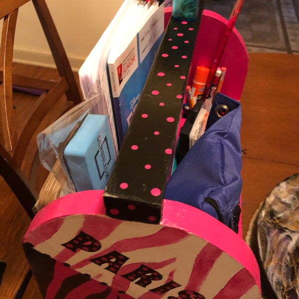 Hot Pink Zebra Homework Organizer - Etsy