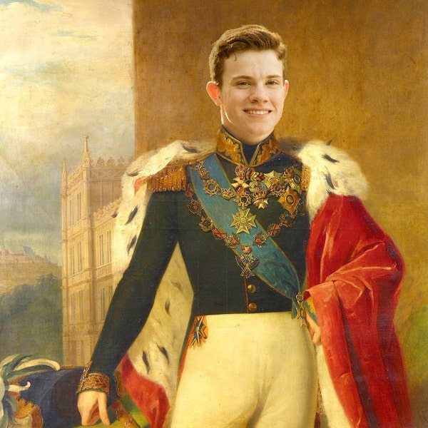 Personalized Military Portrait for Him, Royal Portrait, Renaissance ...