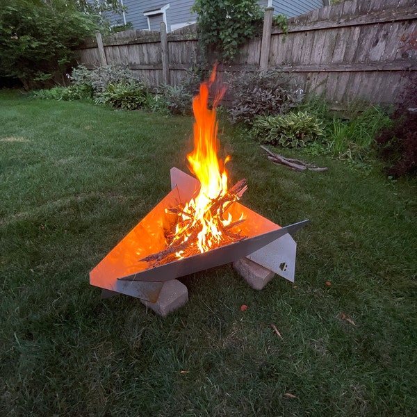 Large Hot Rolled Steel Fire Pit - Etsy