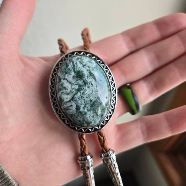 Engraved Tree Bolo Tie Pine Forest Moon Gifts for Him Bola Leather ...