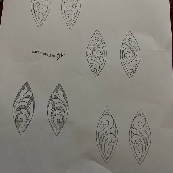 Easy Leather Tooled Earrings Pattern Pack- PDF Download - Etsy