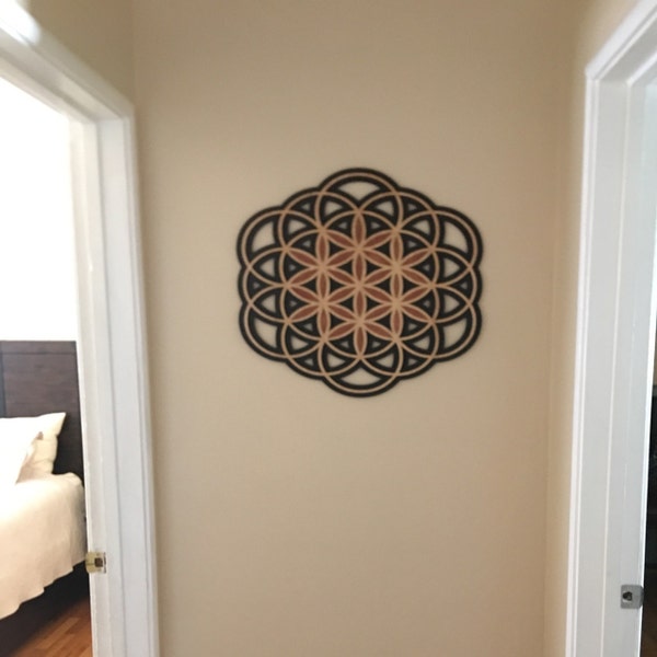 Flower of Life, Seed of Life, Wall Art, Laser Cut, Sacred Geometry - Etsy