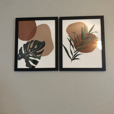 Boho Greenery Wall Art Set Printable Download Mid Century - Etsy