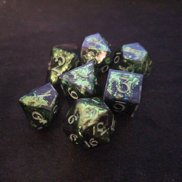 Patchwork Circus - Dnd Single D20 - Sharp Edge Polyhedral Handmade ...