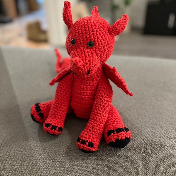 Welsh Dragon Crochet Pattern - Welsh Dragon Pattern - PDF in US and UK ...
