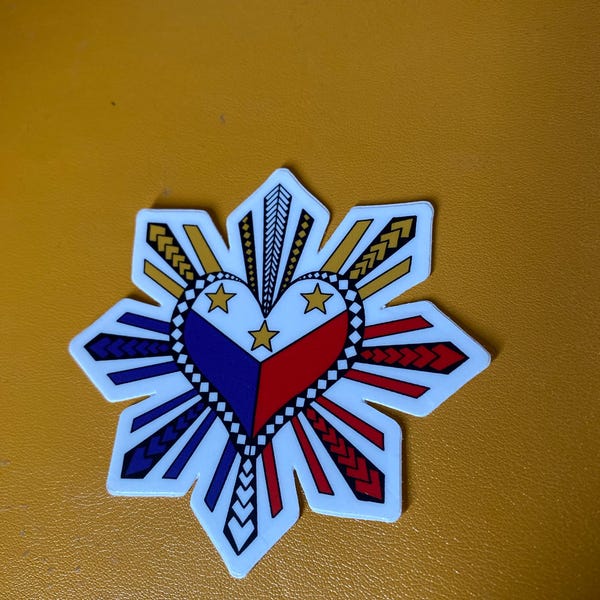Indigenous Filipina Filipino Heart Philippines Sun Sticker Tattoo ...