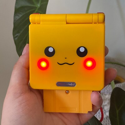 Pikachu cheekachu Custom Gameboy Advance SP Bundle W/ IPS V2 Screen ...