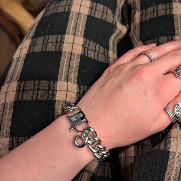 Vuro Silver Chain Link Bracelet in Stainless Steel Grunge Aesthetic ...