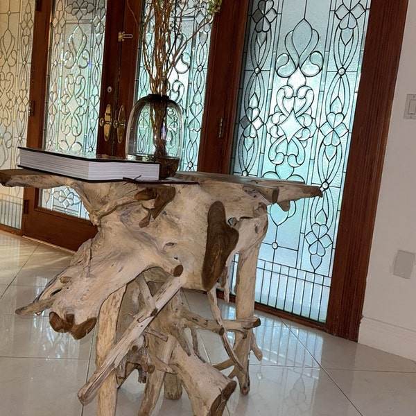 Teak Root Console Table - Driftwood Entryway Table - Etsy