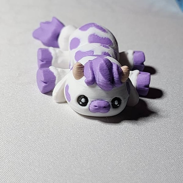 Kawaii Cow Fidget Toy, Highland Cow Articulating Sensory Toys, Desk Toy ...