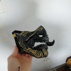 Tengu Half Face Wearable Cosplay Mask, Demon Hannya Samurai Mask ...
