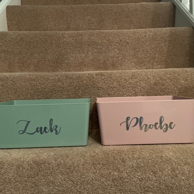 Personalised Storage Boxes Choice of 8 Fonts 6 Different Sizes - Etsy UK