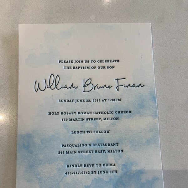 Modern Border Letterpress Shower Invitations - Etsy