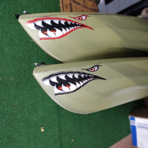 Flying Tigers Shark Teeth Decals for Your Car, Boat, Canoe, Kayak ...