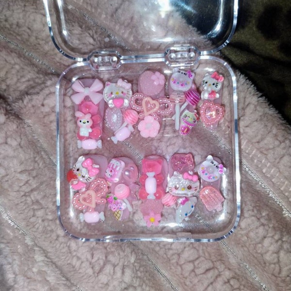 Grunge Fairycore Nails/ Handmade Press on Nails/ Hand Sculpted 3d Nails ...