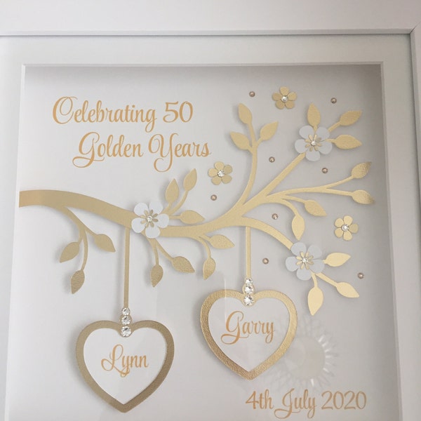 Personalised Golden Wedding Anniversary Card - Luxury Silver ...