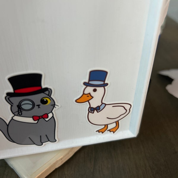 Duck in a Top Hat - Waterproof Glossy Vinyl Kiss Cut Sticker - Etsy
