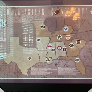 FBS College Football Stadiums Teams Location Map 24x18 - Etsy