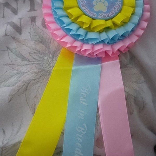 BEST IN BITING - Kennel Club Award Ribbon Badge Petplay Pupplay Puppy ...