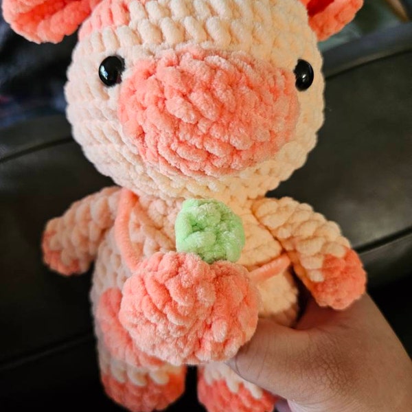 Crochet Cow, Peach Cow Plushie, Cow Plushie, Crochet Cow Plush - Etsy