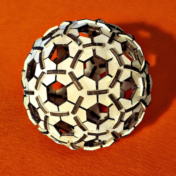 C40-sphere - Scroll Saw Pattern (pdf, Dxf, Svg, Eps) - Etsy